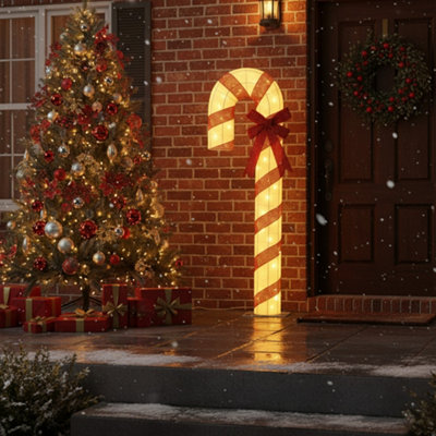 Pegdev - PDL - Festive Outdoor LED Candy Cane Warm White Lights 150cm ...