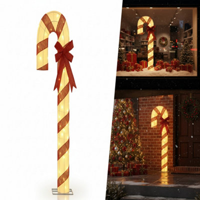 Pegdev - PDL - Festive Outdoor LED Candy Cane Warm White Lights 150cm ...