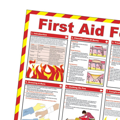 Pegdev - PDL - First Aid Laminated Health & Safety Poster - A2 Landscape, Prevent Accidents ...