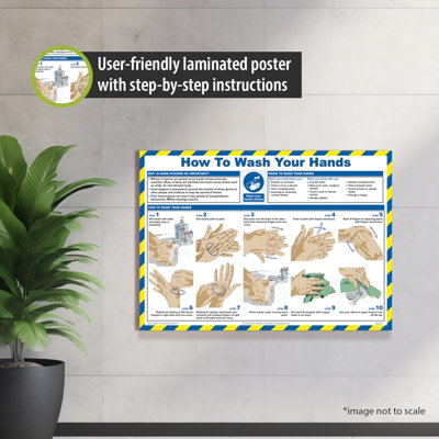 Pegdev - PDL - First Aid Laminated Health & Safety Poster - Wash Your ...