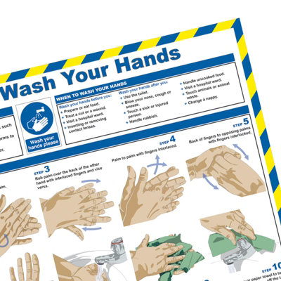 Pegdev - PDL - First Aid Laminated Health & Safety Poster - Wash Your ...