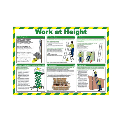 Pegdev - PDL - First Aid Laminated Health & Safety Poster - Working at ...