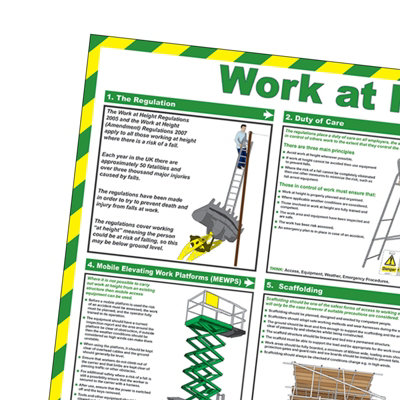 Pegdev - PDL - First Aid Laminated Health & Safety Poster - Working at ...