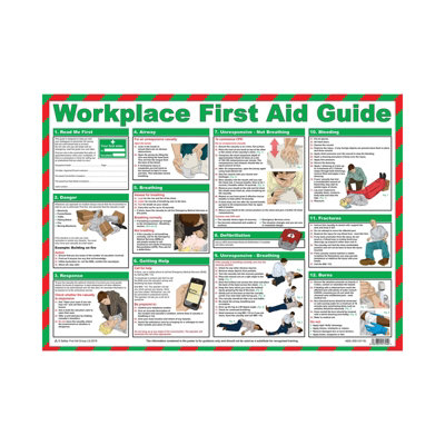 Pegdev - PDL - First Aid Laminated Health & Safety Poster - Workplace ...