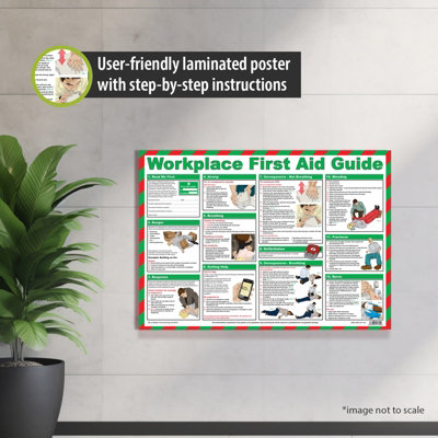 Pegdev - PDL - First Aid Laminated Health & Safety Poster - Workplace ...
