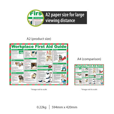 Pegdev - PDL - First Aid Laminated Health & Safety Poster - Workplace ...