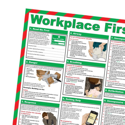 Pegdev - PDL - First Aid Laminated Health & Safety Poster - Workplace ...