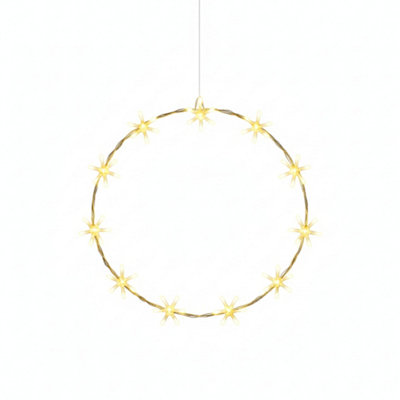 Pegdev - PDL Outdoor Christmas LED Metal Wreath Ring Warm White Lights ...