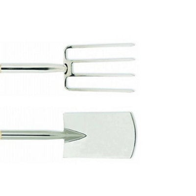 Pegdev - PDL - Premium Stainless Steel Garden Spade & Fork Set Ash Wood ...