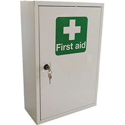 Pegdev - PDL - Small Lockable White Metal First Aid Kit Cabinet - Wall ...