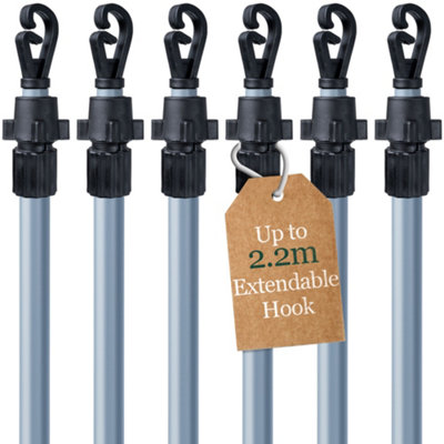 Pelle & Sol 2.2m Telescopic Washing Line Pole Heavy Duty Washing Line ...