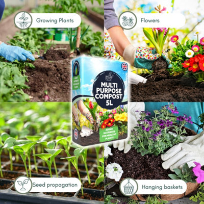 Pelle & Sol Multi Purpose Compost - 5L, Potting Soil for Indoor ...