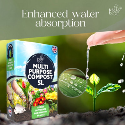 Pelle & Sol Multi Purpose Compost - 5L, Potting Soil for Indoor ...