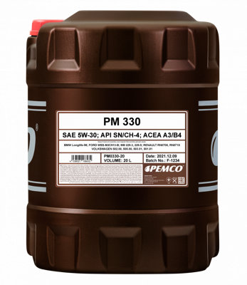 PEMCO iDRIVE 330 Synthetic Engine Oil 5W-30 20L Tube ACEA A3/B3 ILSAC ...
