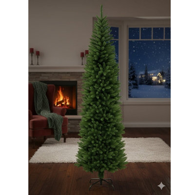 Pencil Slim Artificial Christmas Tree - Realistic Xmas Tree with 620 ...