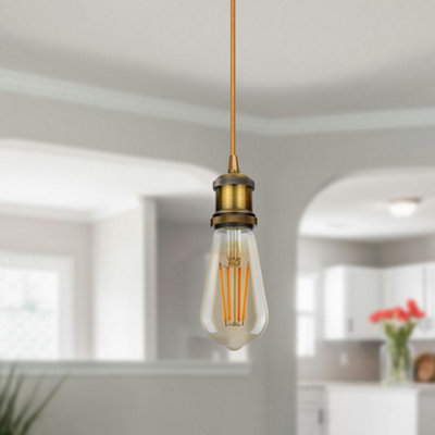 Pendant Light Fitting Set E27 Base, 3 Core Adjustable Flex Cable 1m for ...