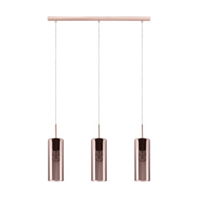 Pendant Light Satin Nickel Shade Copper Coloured Glass Vaporized Bulb ...