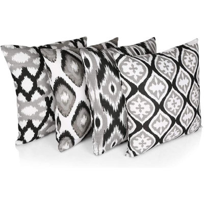 PENGUIN HOME 100% COTTON SET OF 4 DECORATIVE DOUBLE SIDED SQUARE ...