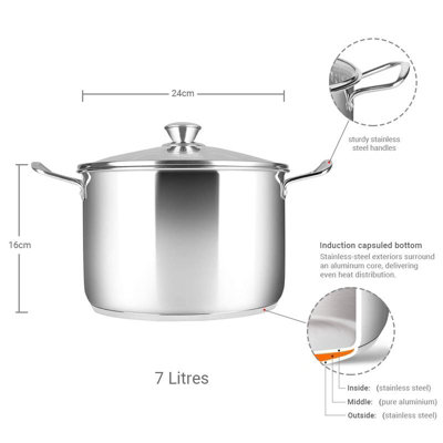 Penguin Home Professional Induction Safe Stainless Steel StockPot with ...