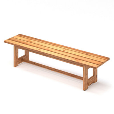 Peninsula bench without back, Golden Teak | DIY at B&Q