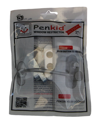 Penkid Push Release Cable Window Restrictor - White - 125464