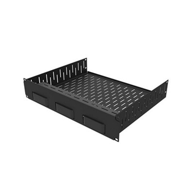 Penn Elcom 2U Vented Rack Shelf & Magnetic Faceplate For 3 x Apple TV ...