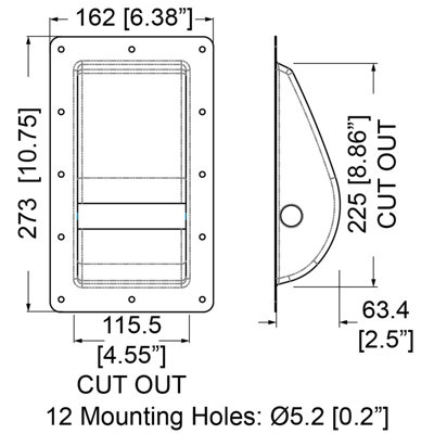 Penn Elcom Long Recessed Steel Bar Handle H1070