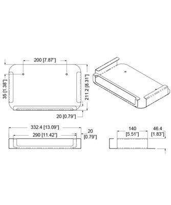 Penn Elcom Wall Bracket Sky Q Box, White