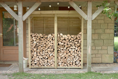 Pent Medium Wooden Overlap Log Store (1.8m x 0.9m)