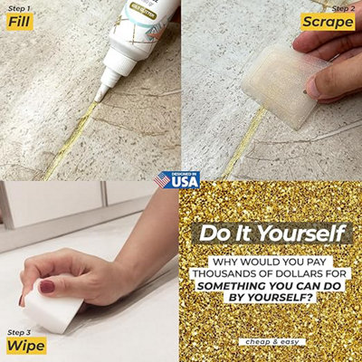 PentaUSA Grout - Gold Glitter Grout for Tiles, Ready Mixed Grout, Grout ...
