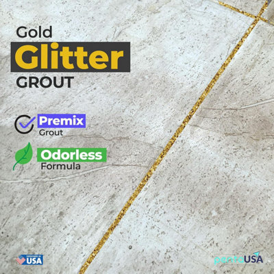PentaUSA Grout - Gold Glitter Grout for Tiles, Ready Mixed Grout, Grout ...