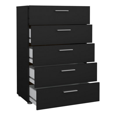 Pepe Chest of 5 Drawers in Black