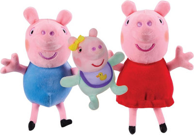 Peppa Pig 3 Pack - Peppa with and Evie Soft Plush Toy Set