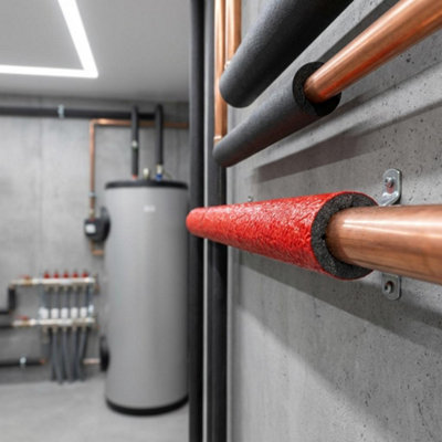 PEPTE 10 Meters of RED 22mm Extra Strong Pipe Foam Insulation Lagging ...