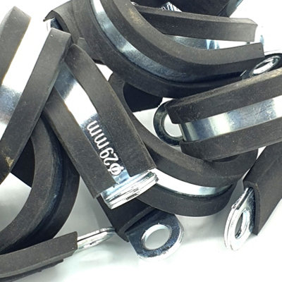 PEPTE 10pcs x 29mm Rubber Lined Cable P-Clips Steel Hose P Clamps | DIY ...