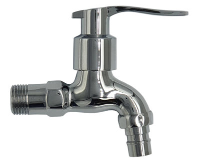 PEPTE Flat Handle Chrome Plated Tap Cold Water Garden Watering Wall ...