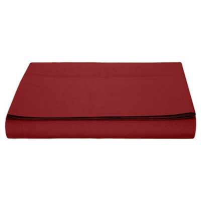 Percale Flat Sheet Deep Berry (Double) | DIY at B&Q