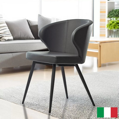 Peressini Doris Grey Faux Leather Dining Chair Modern Upholstered Chair ...