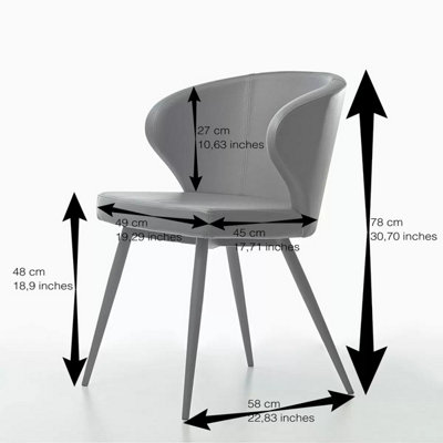 Peressini Doris Grey Faux Leather Dining Chair Modern Upholstered Chair ...