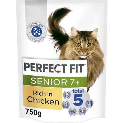 Perfect Fit Senior Dry Cat Food Chicken 750g (Pack of 4)