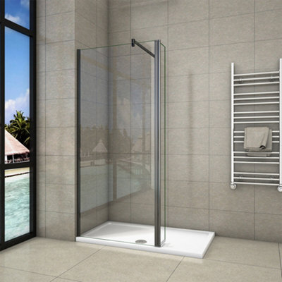 Perfect Sanitary 1000x1950mm Walk In Shower Black Rotational Panel Wet ...