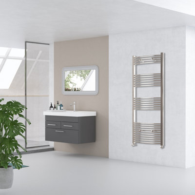 Perfect Sanitary Bathroom 1600x500mm Chrome Curved Radiator Tall ...