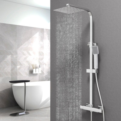 Perfect Sanitary Modern Square Exposed Thermostatic Mixer Shower Set