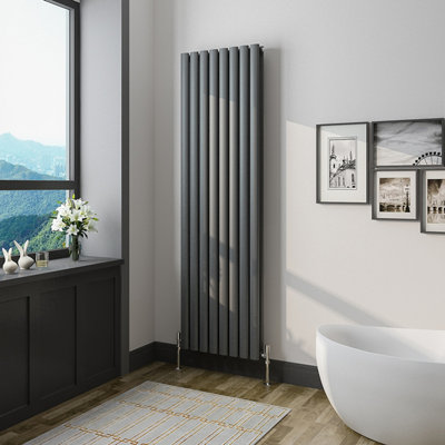 Perfect Sanitary Rads 1600x472mm Double Anthracite Oval Column Tall ...