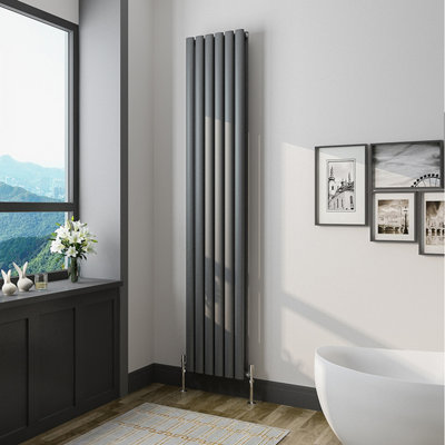 Perfect Sanitary Rads 1800x354mm Double Anthracite Oval Column Tall ...