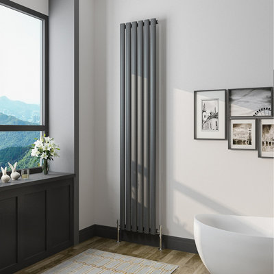 Perfect Sanitary Rads 1800x354mm Single Anthracite Oval Column Tall ...
