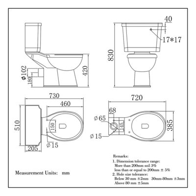Perfect Sanitary Traditional Victorian Soft Close Seat WC Close Coupled ...