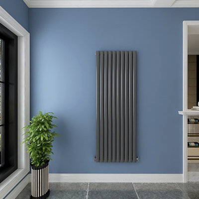 Perfect Sanitary Vertical Radiator 1600x590mm Single Anthracite Oval ...