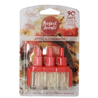 Perfect Scents 3 Scents Air Freshener Refill, Apple & Cinnamon 20ml