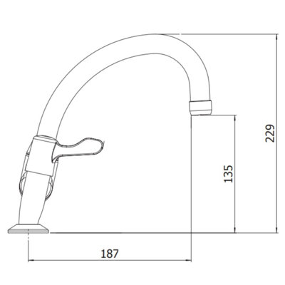 Performa Chrome Twin Lever Kitchen Mixer Tap, Dual Control Swivel Spout ...